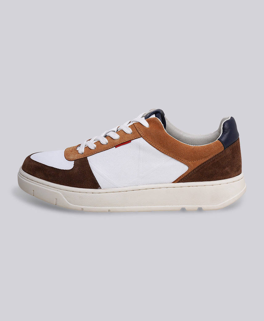 KICK ALLOW WHITE-BROWN-NAVY MEN SNEAKERS – Kickers